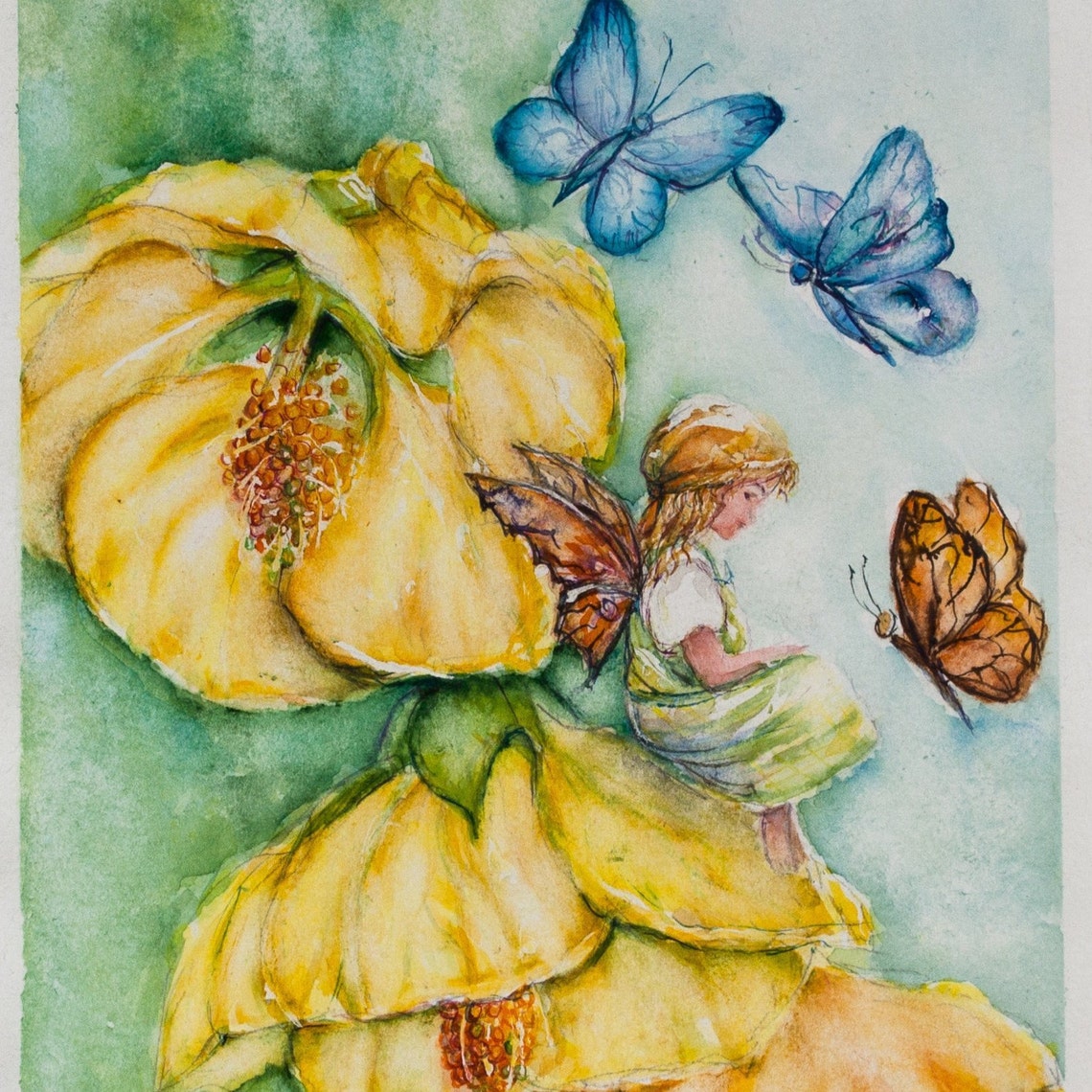 Fairy Watercolor Fairy Illustration Fairy Painting | Etsy