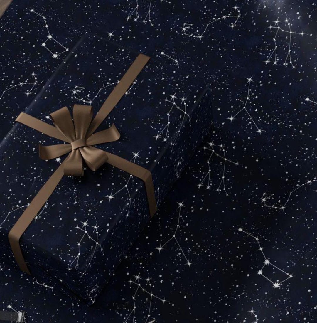 Midnight Constellation Wrapping Paper | Celestial Gift Wrap | Star Map ...