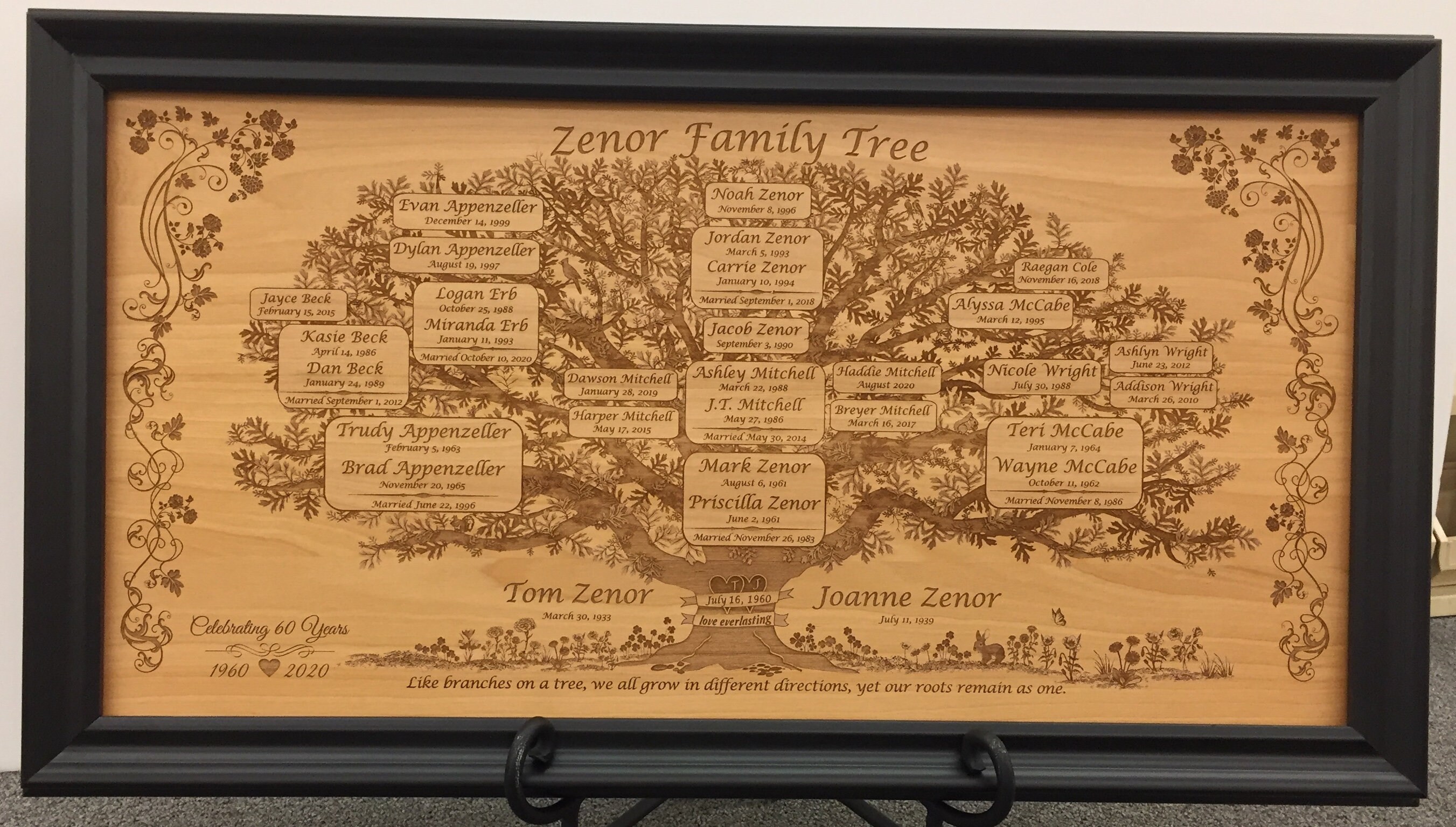 A Family Tree for the Whole Family Custom Laser Engraved | Etsy