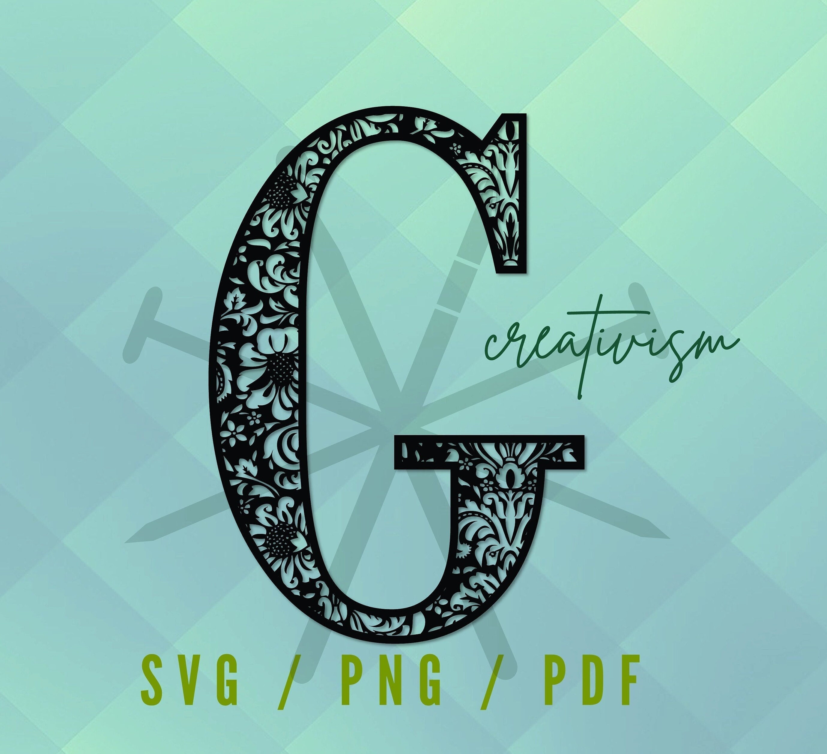 Damask Monogram Template