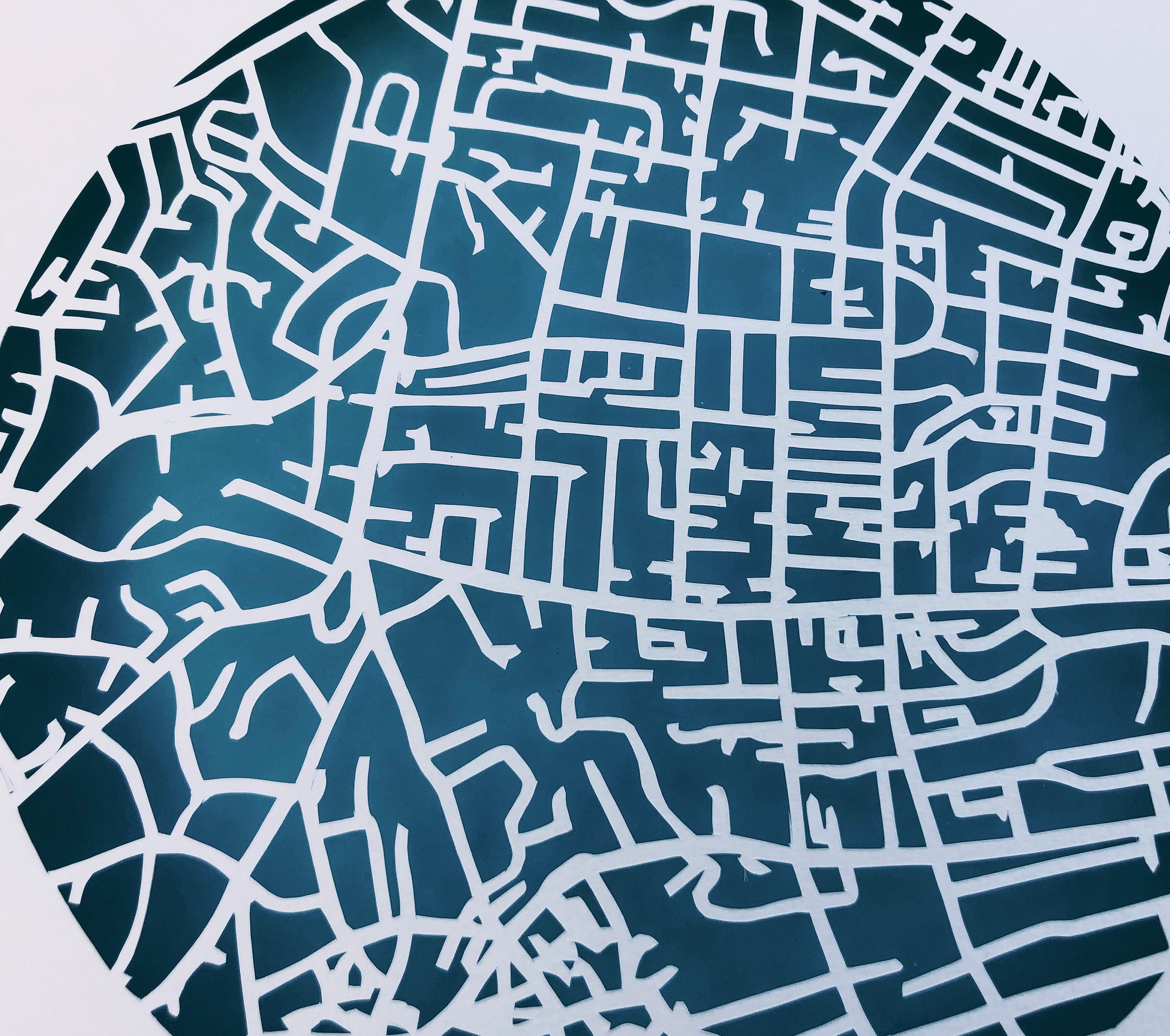 Custom Printed A4 Paper Cutting Template Small Road Map of Your Choice ...