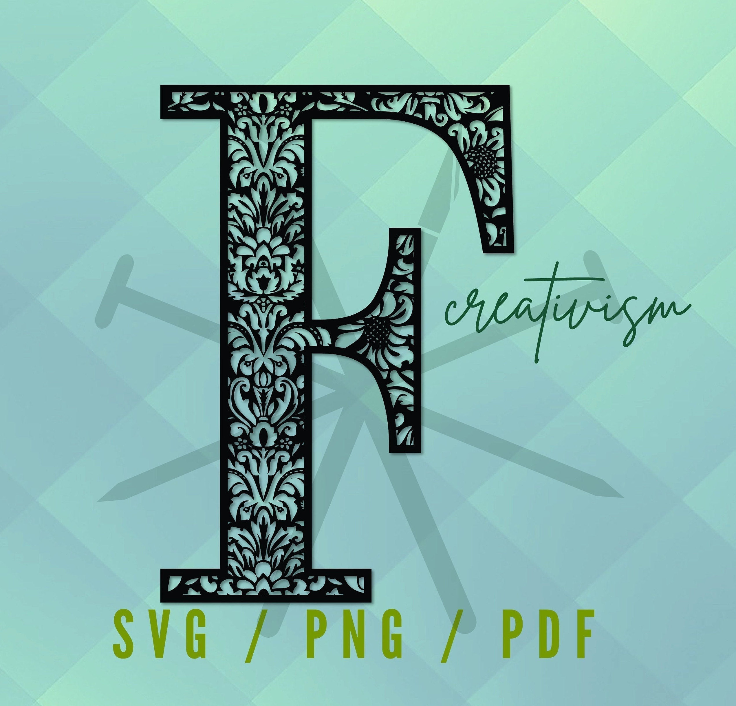 Damask Monogram Template