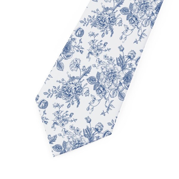 Dusty Blue Floral Tie - Etsy
