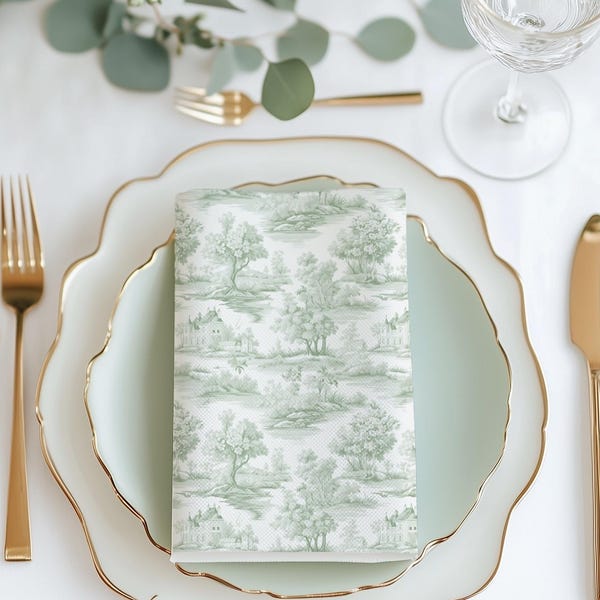 Toile Napkins - Etsy