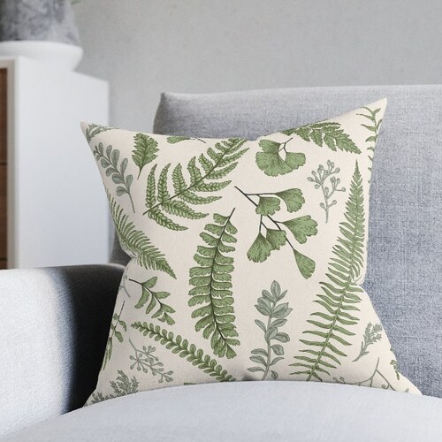 Botanical Throw Pillow Cover Vintage Pillow Cover Greenery - Etsy