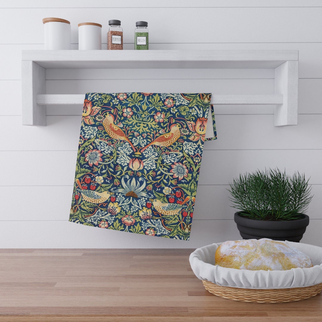 William Morris Kitchen Towel: Vintage Floral Cotton Dish Towel - Etsy