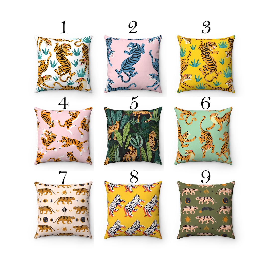 Tiger Throw Pillow Cover Animal Print Pillow Case Tigers Home Decor ...