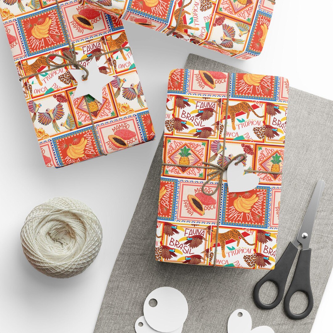 Brazilian Wrapping Paper Roll Colorful Brasil Culture Christmas Gift ...