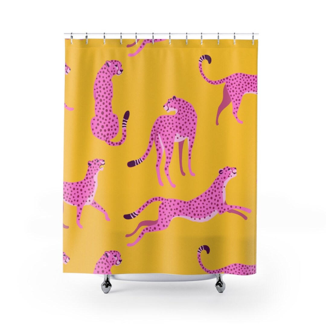 Leopard Shower Curtain Kids Bathroom Decor Jungle Shower - Etsy