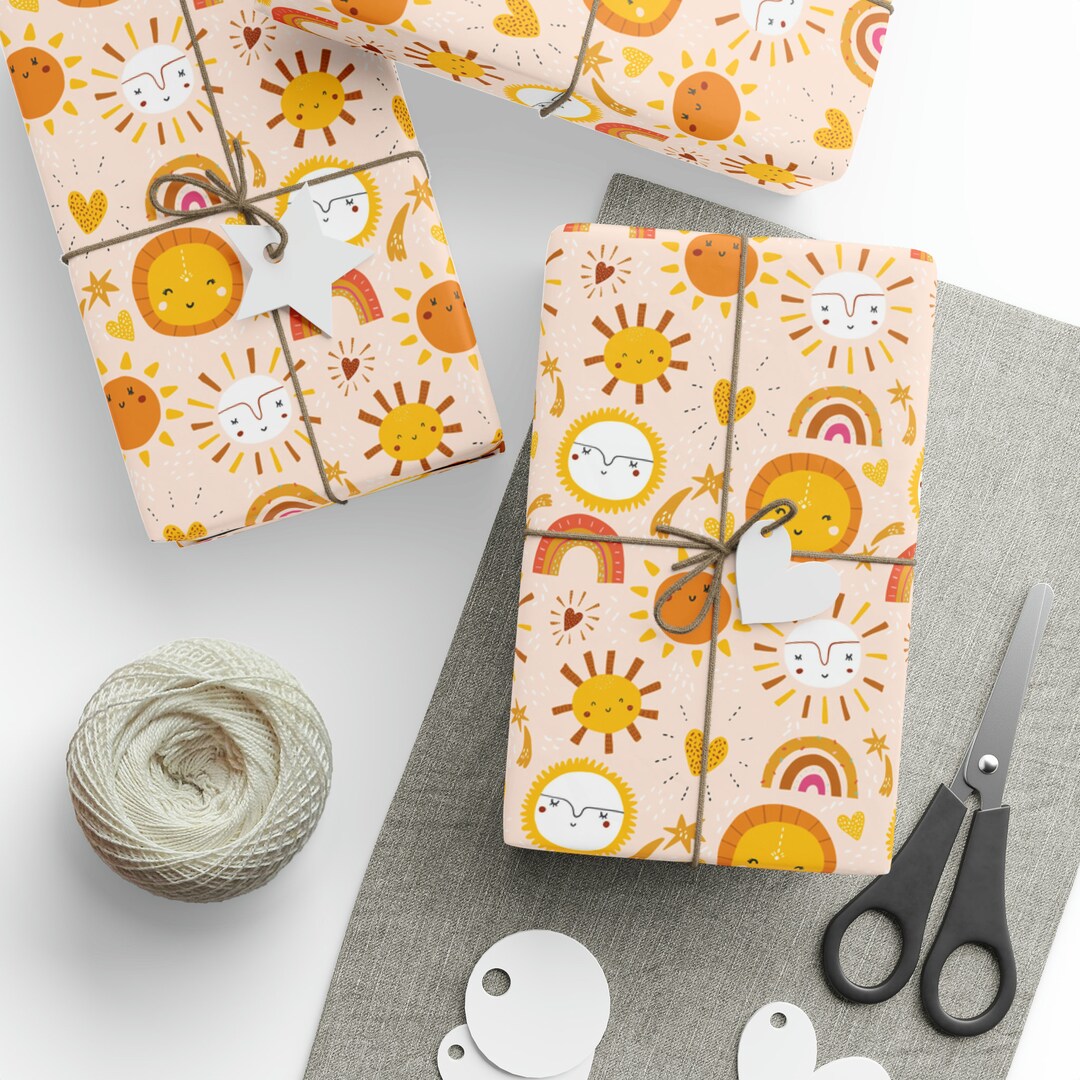 Cute Sun Wrapping Paper Kids Christmas Gift Wrap Little Boy - Etsy