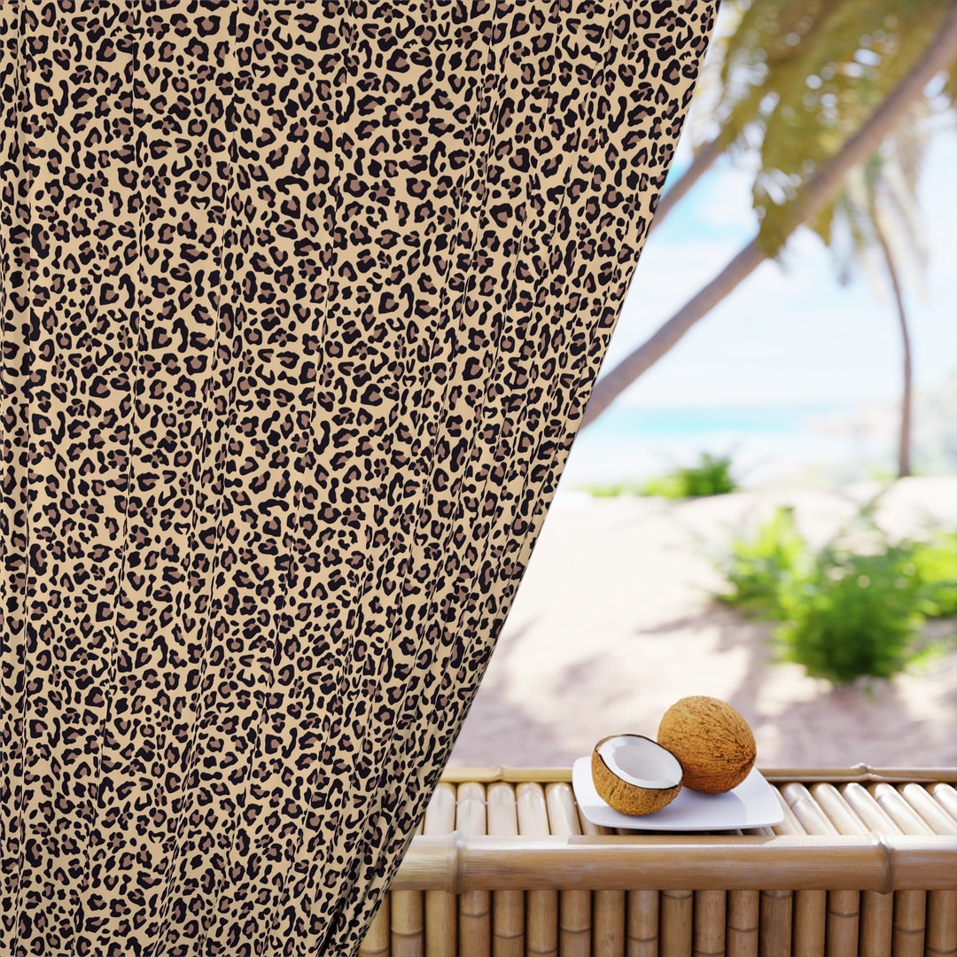 Leopard Print Window Curtains Green Jungle Home Decor Kids Bedroom ...