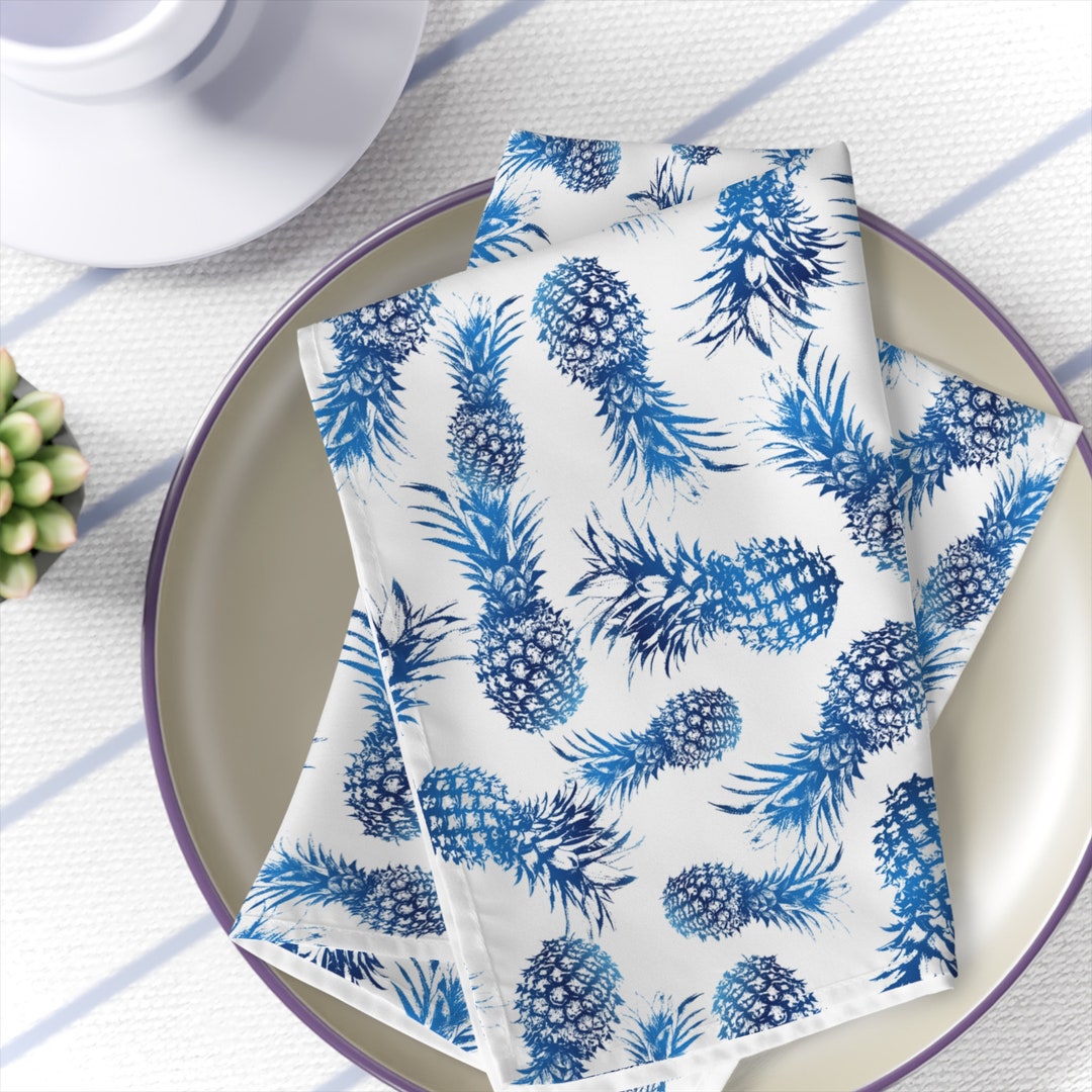 Pineapple Table Napkins Tropical Dinner Napkins Set of 4 Botanical ...