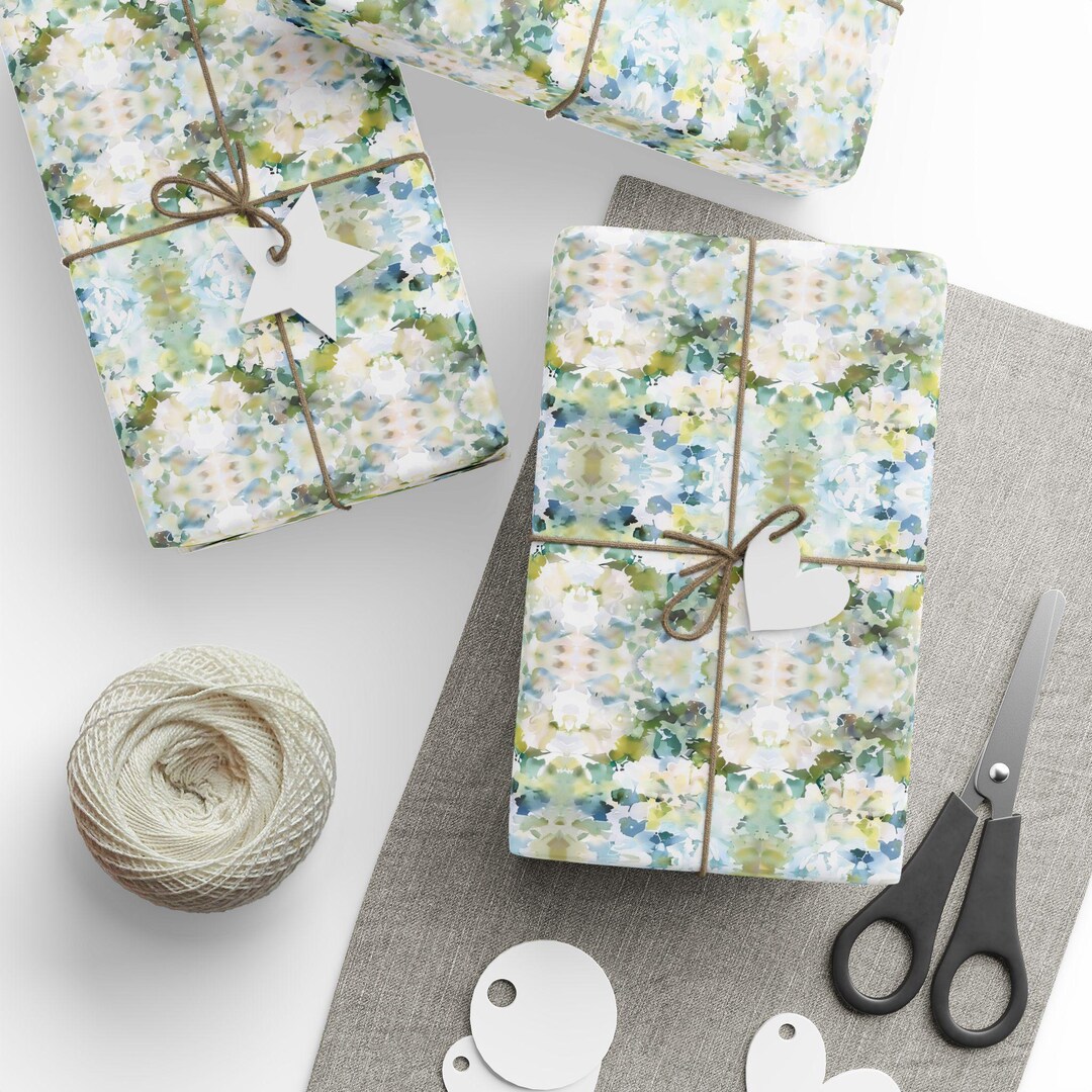Abstract Art Wrapping Paper Mirrored Art Christmas Gift Wrap Preppy ...