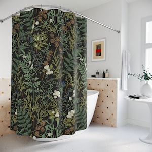 Fern Shower Curtain Botanical Bathroom Decor Forest Shower Curtains ...