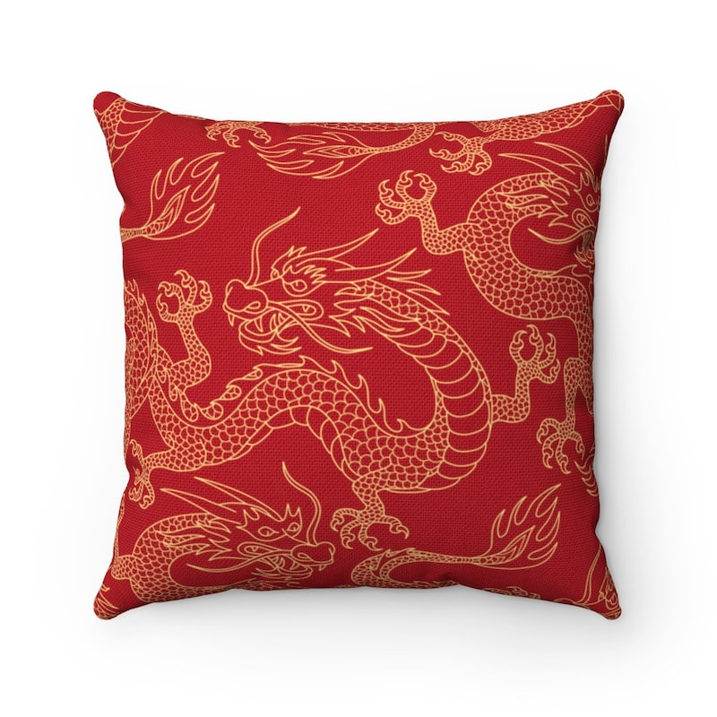 Asian Dragon Pillow Etsy