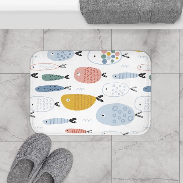Cute Fish Bath Rug - Etsy