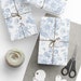 Vintage Roses Wrapping Paper White Blue Peony Flowers Christmas Gift ...