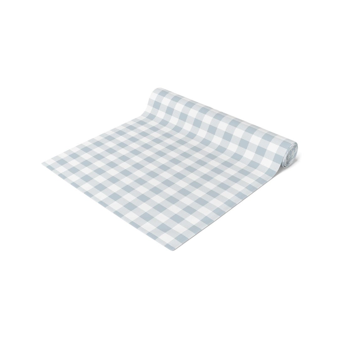 Blue Gingham Table Runner Cotton Vintage Table Decor Checkered Kitchen ...