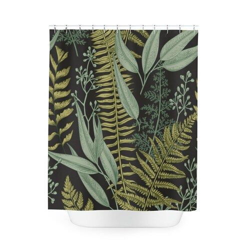 Fern Shower Curtain Botanical Bathroom Decor Forest Shower - Etsy