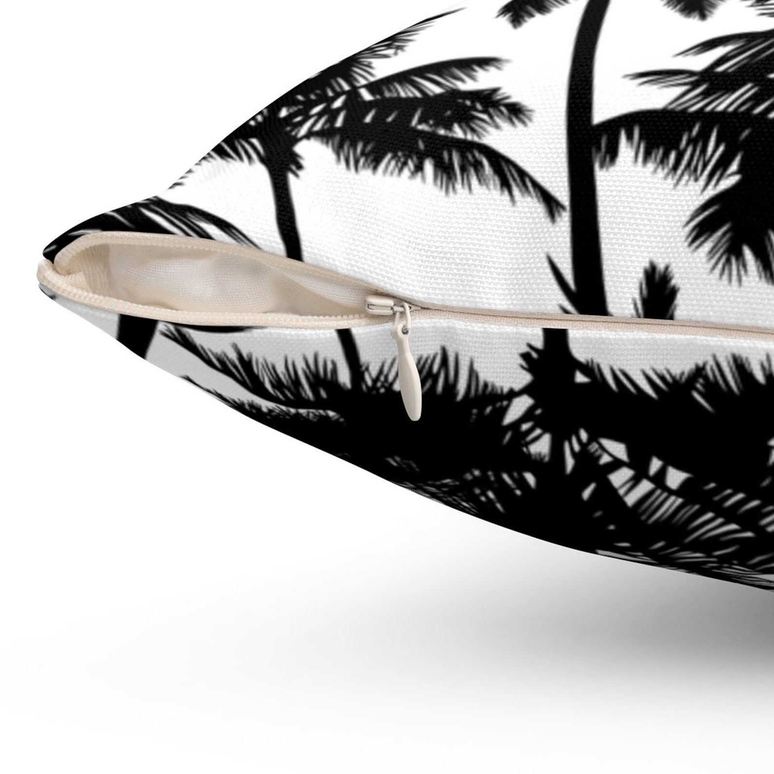Tropical Throw Pillow Cover Palm Tree Pillow Case Black and - Etsy