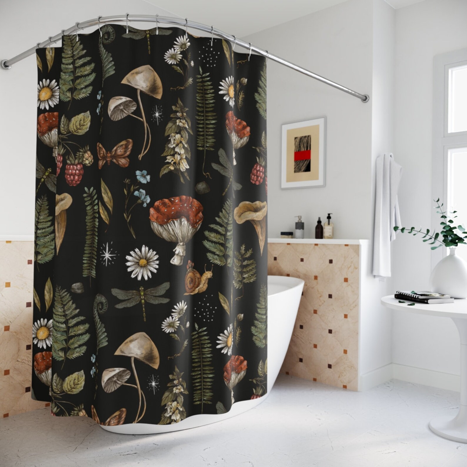 Fern Shower Curtain Botanical Bathroom Decor Forest Shower - Etsy