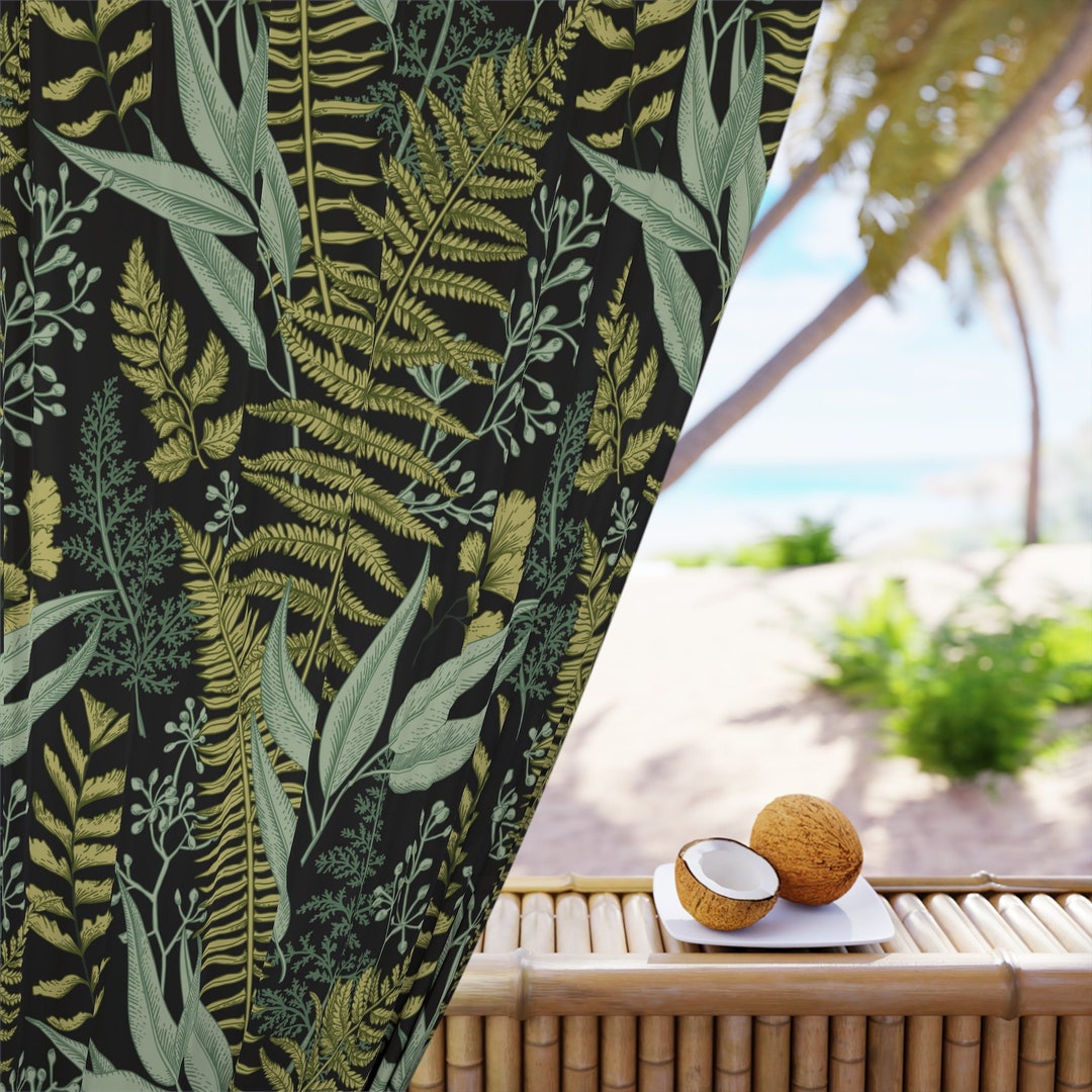Botanical Fern Leaf Curtain: Vintage Greenery Home Decor - Etsy