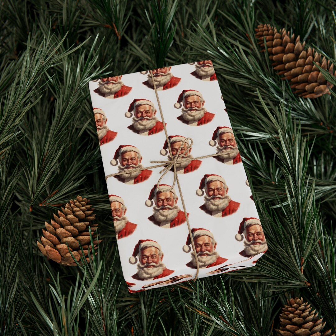 Vintage Santa Claus Wrapping Paper Retro Portrait Christmas - Etsy