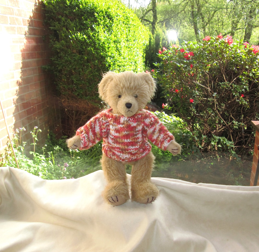 Teddy Bear Clothes Hand Knitted Multi Coloured Jumper/sweater to Fit A ...