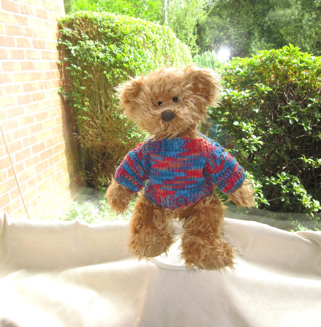 Teddy Bear Clothes Hand Knitted Multi Coloured Reversible Sweater ...