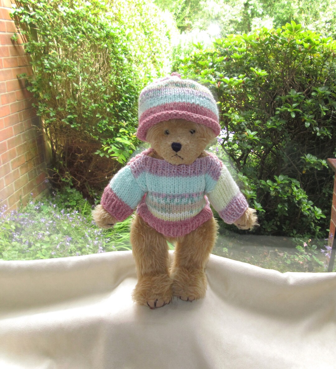Teddy Bear Clothes Hand Knitted Reversible Multi Coloured Jumper ...