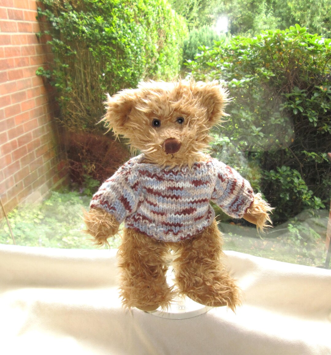 Teddy Bear Clothes Hand Knitted Multi Coloured Reversible Sweater ...