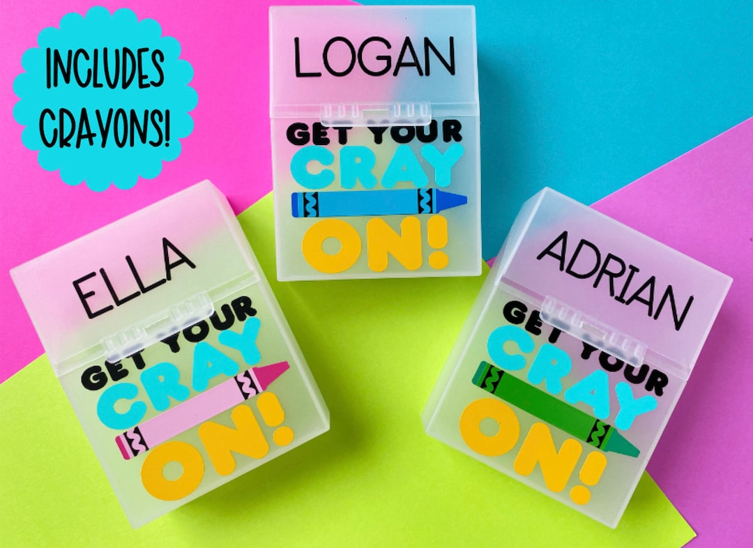 Adorable Custom Crayon Box Holder - Includes 24 Crayons - Personalized ...