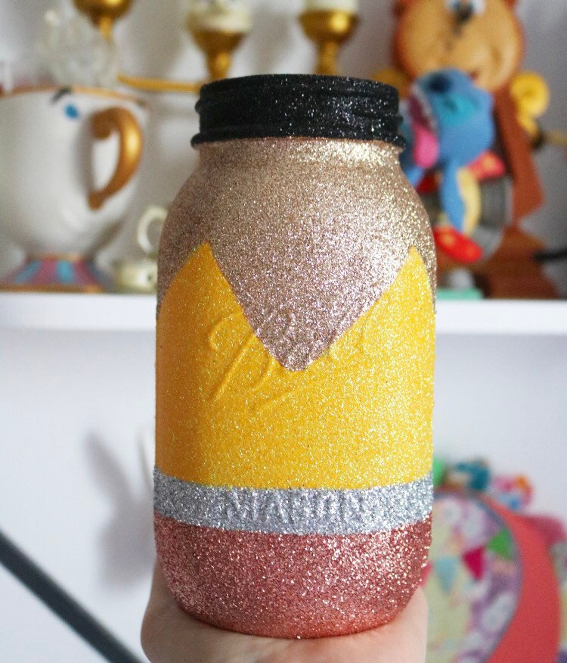The Original Glitter Pencil Mason Jar Teacher Gift First - Etsy