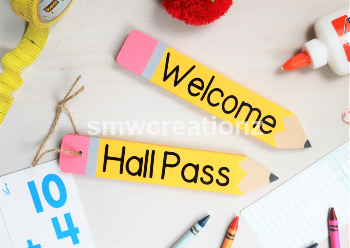 Personalized Teacher Pencil Wood Pencil Hall Pass Classroom - Etsy