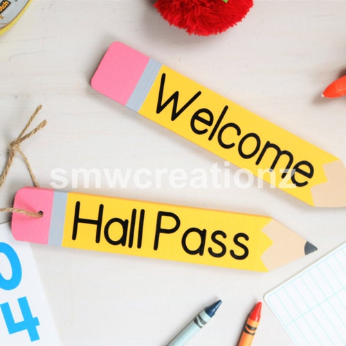 Personalized Teacher Pencil Wood Pencil Hall Pass Classroom - Etsy