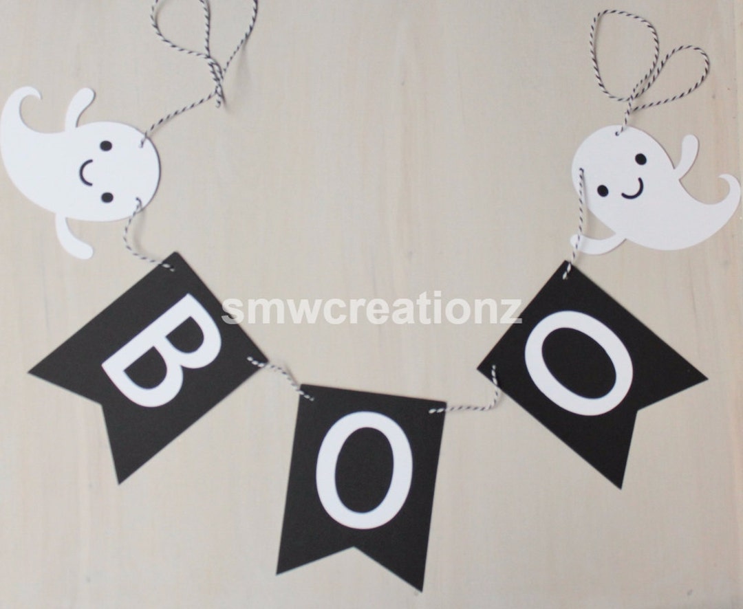 Boo Halloween Banner Large/halloween Banner- Ghost- Cute Halloween ...