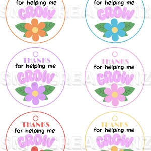 NEW- Thanks for Helping Me Grow Teacher Thank You Gift Tags - Etsy