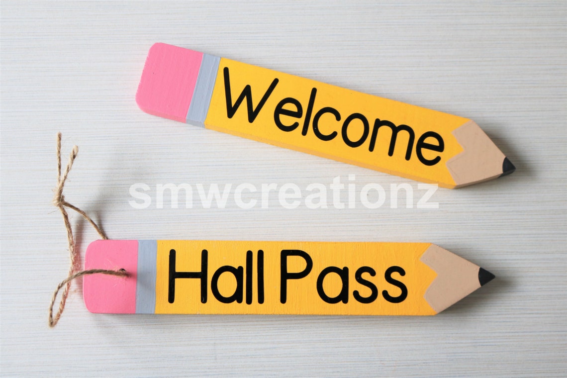Personalized Teacher Pencil Wood Pencil Hall Pass Classroom - Etsy
