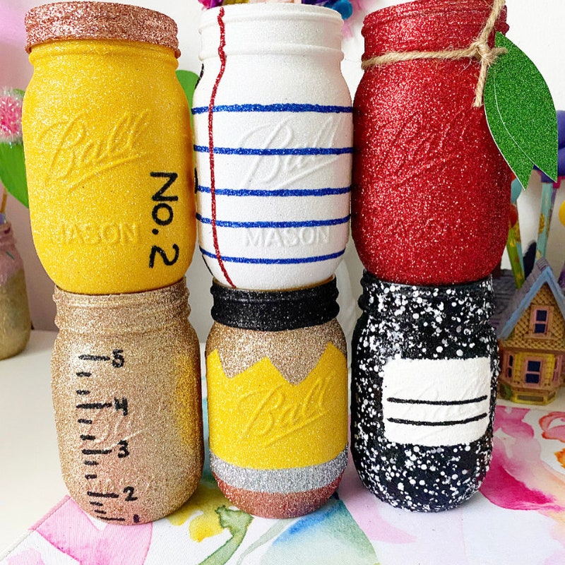 Glitter Mason Jars - Etsy