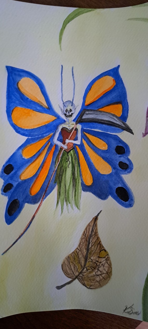 Watercolor Grim Reaper Fairy - Etsy