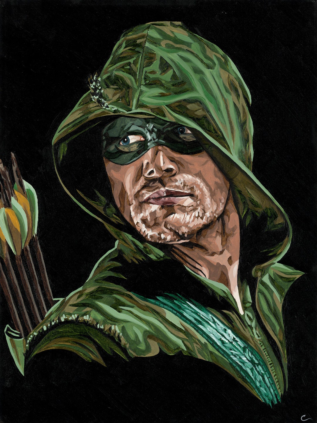 Green Arrow- Oliver Queen Oil Painting Print - Etsy