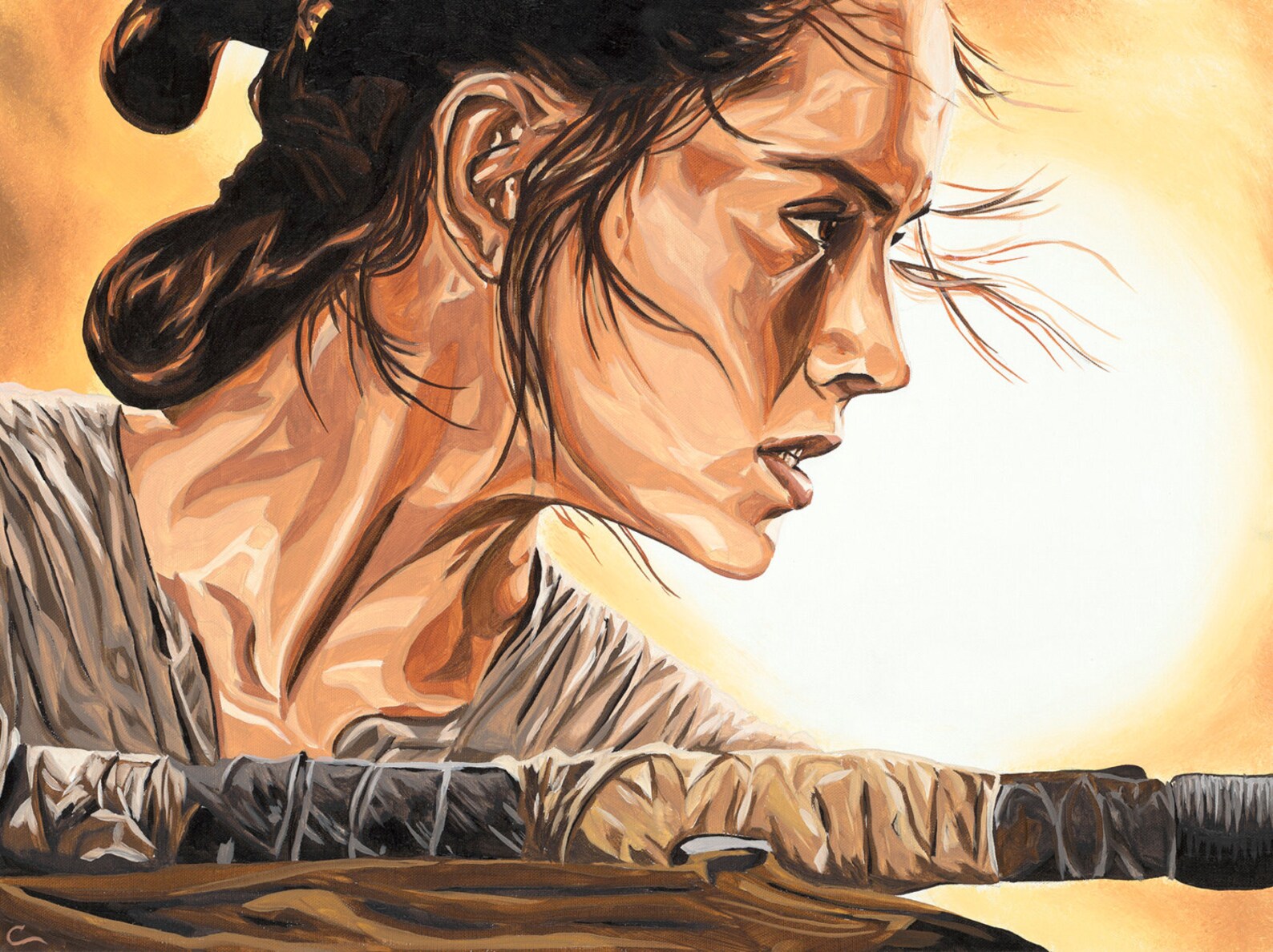 Star Wars Rey Original Oil Painting Print | Etsy