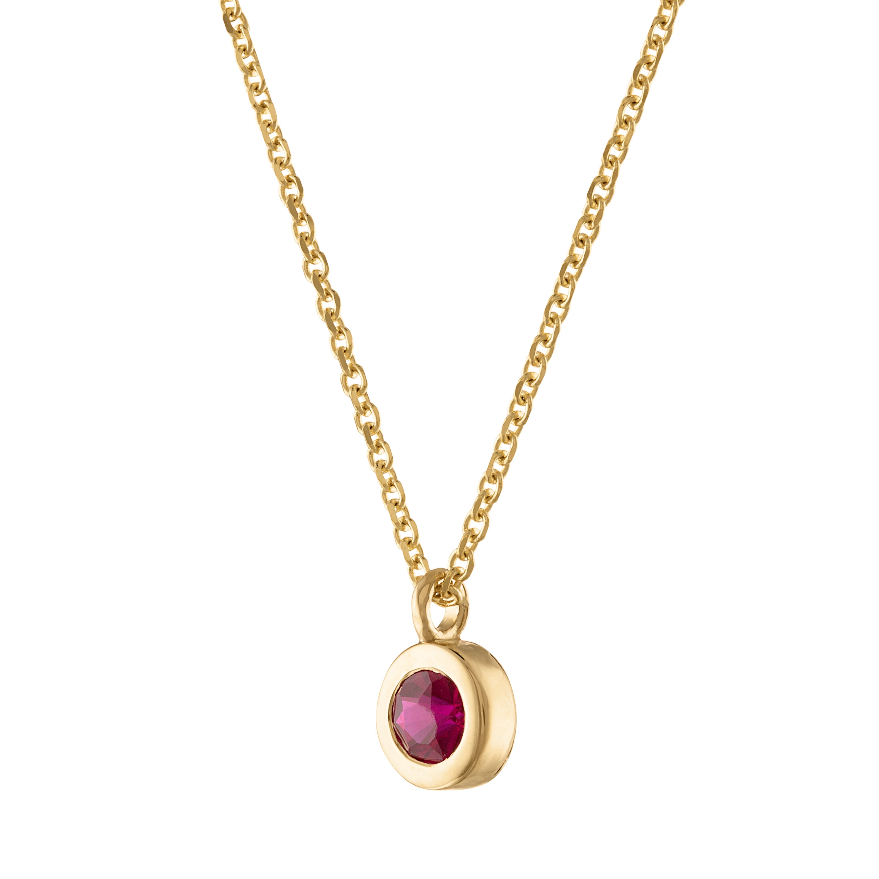 14k Yellow Gold Ruby Pendant Necklace - Etsy