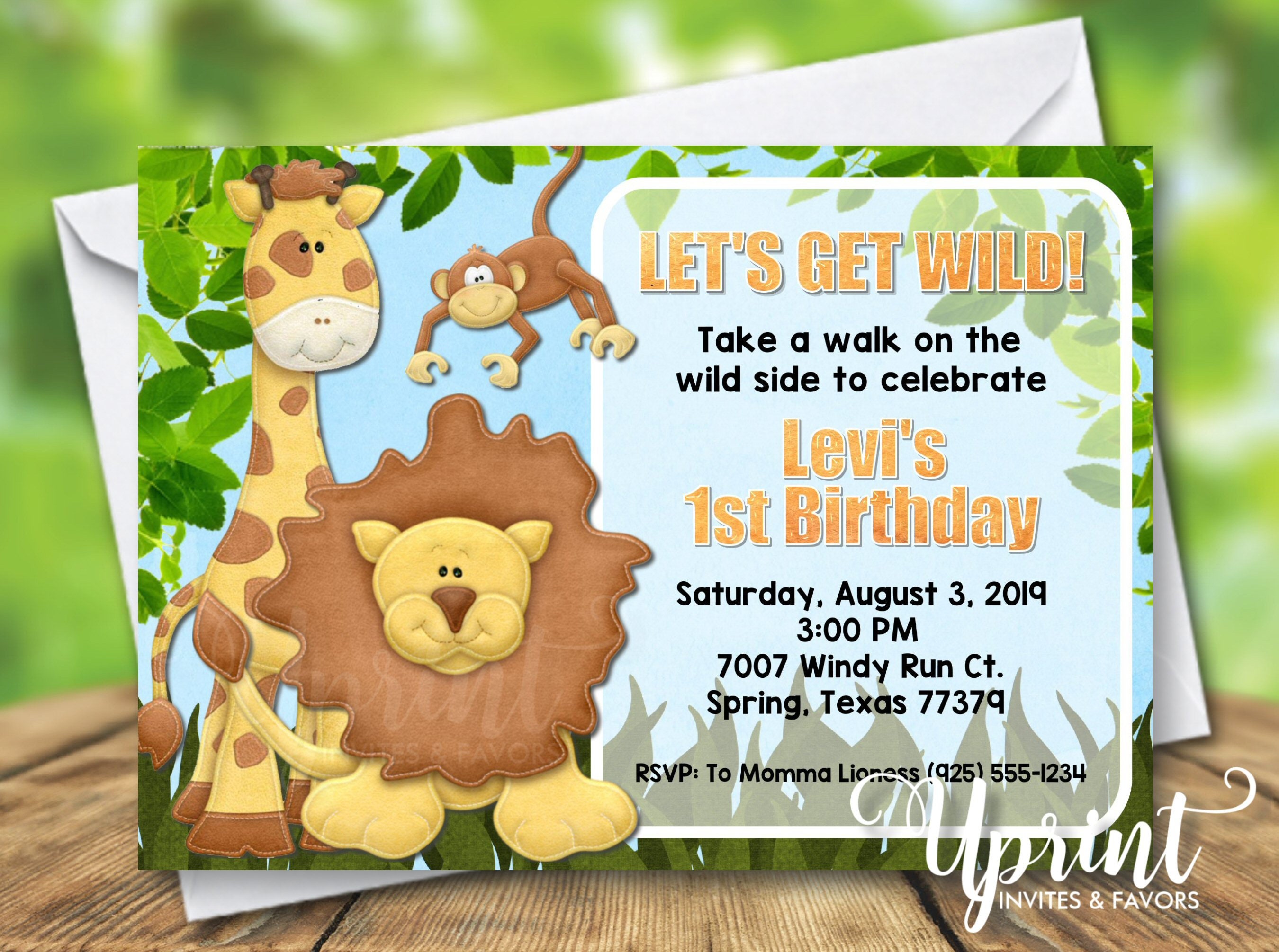 Let's Get Wild Invitation Wild One Birthday Party Safari - Etsy