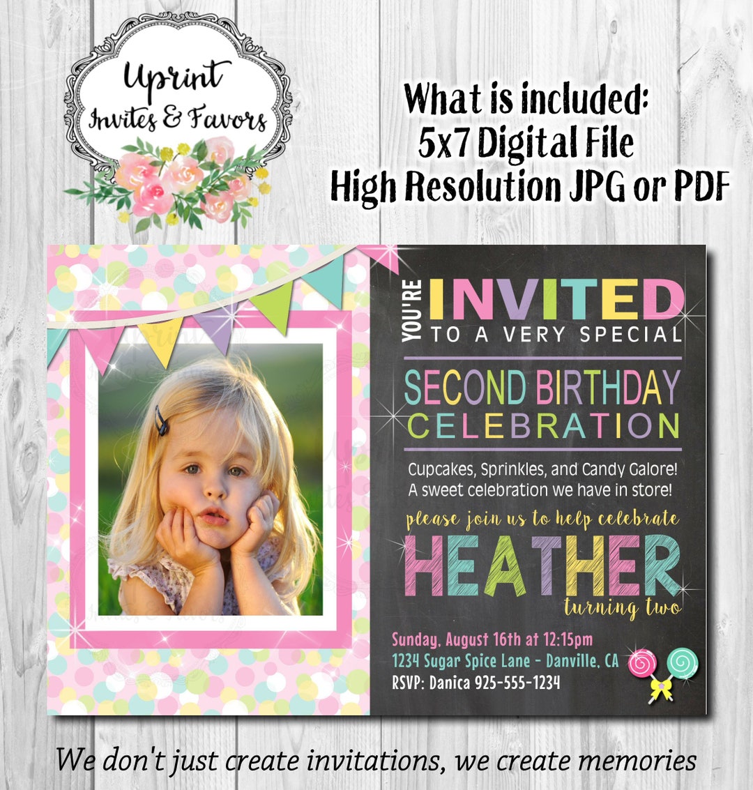Pink Confetti Birthday Invitation Pastel Color Invite - Etsy