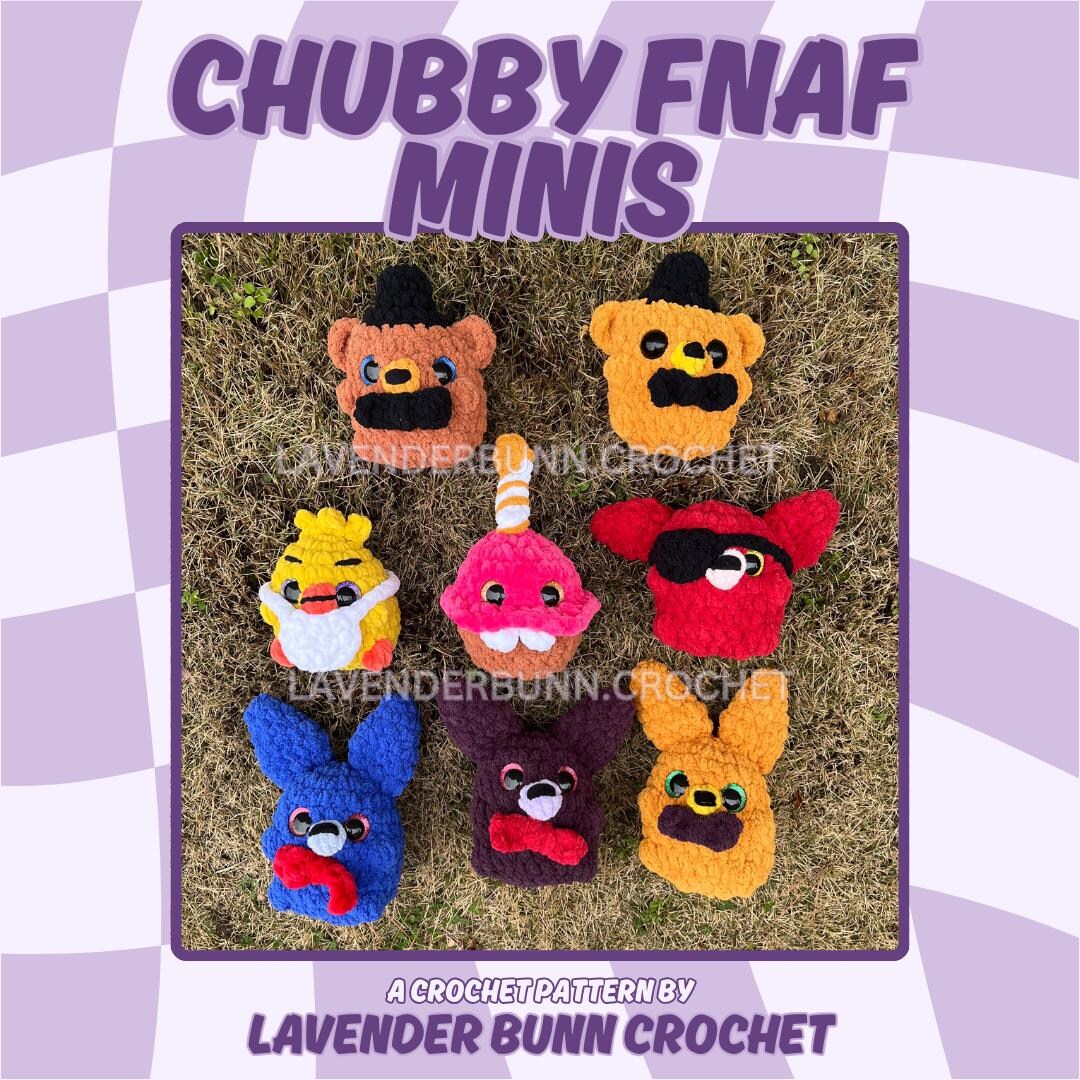 Chubby FNAF Minis Crochet Pattern Bundle | LOW SEW Beginner Friendly ...