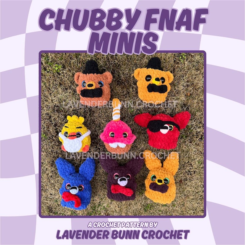 Chubby FNAF Minis Crochet Pattern Bundle | LOW SEW Beginner Friendly ...