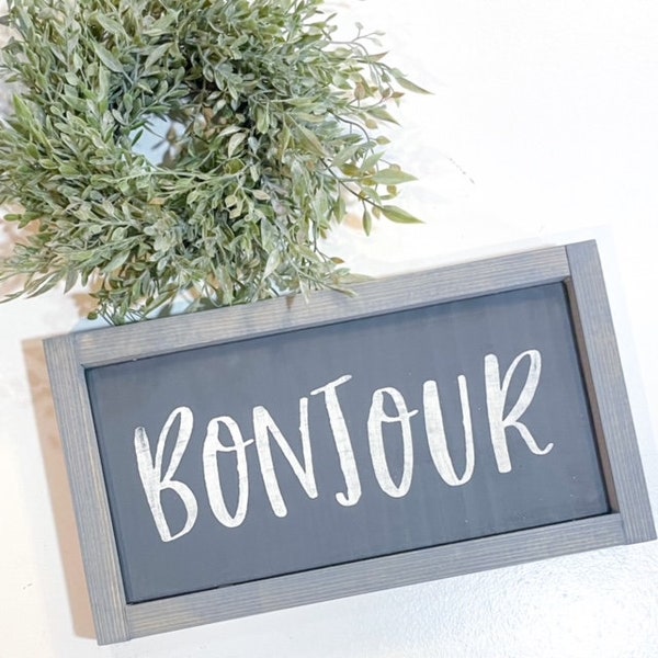 Bonjour Sign - Etsy