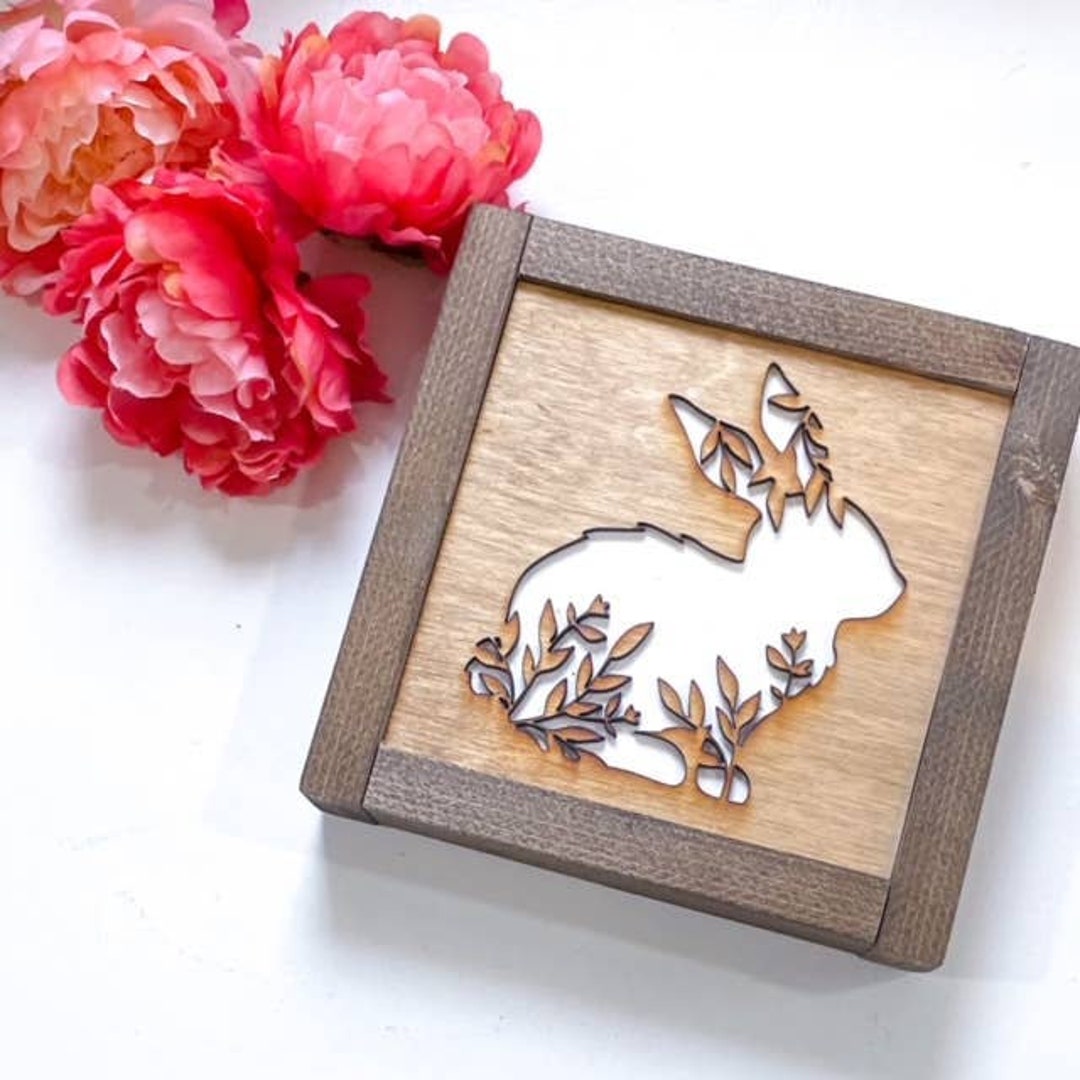 Cutout Easter Bunny 3D Handmade Wooden Sign Easter Decor Spring Decor ...