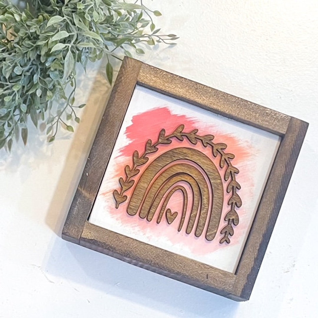 Boho Fall Rainbow Wooden Sign Boho Rainbow Sign Rainbow Wood Sign ...